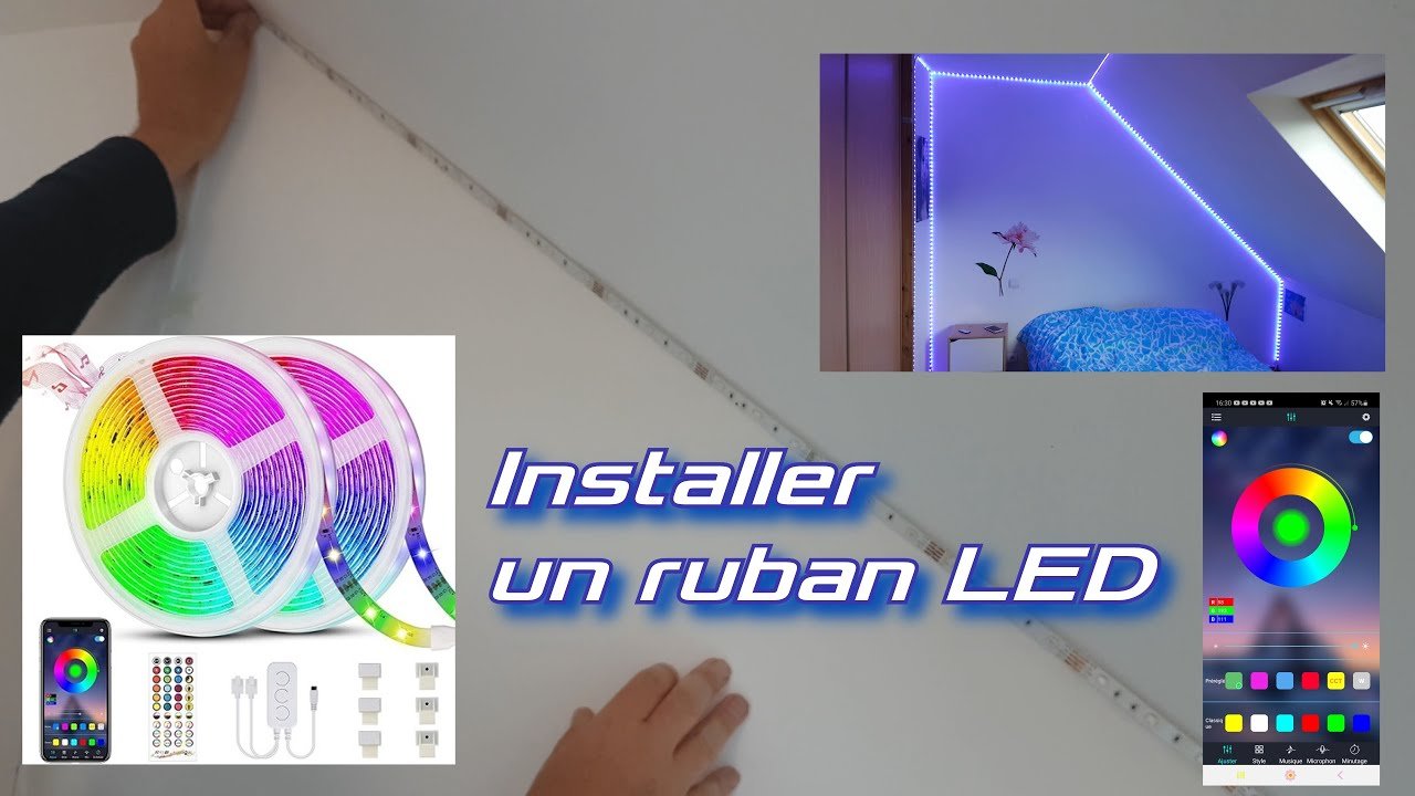 Video Thumbnail: Comment installer un ruban LED multicolore pour ...
